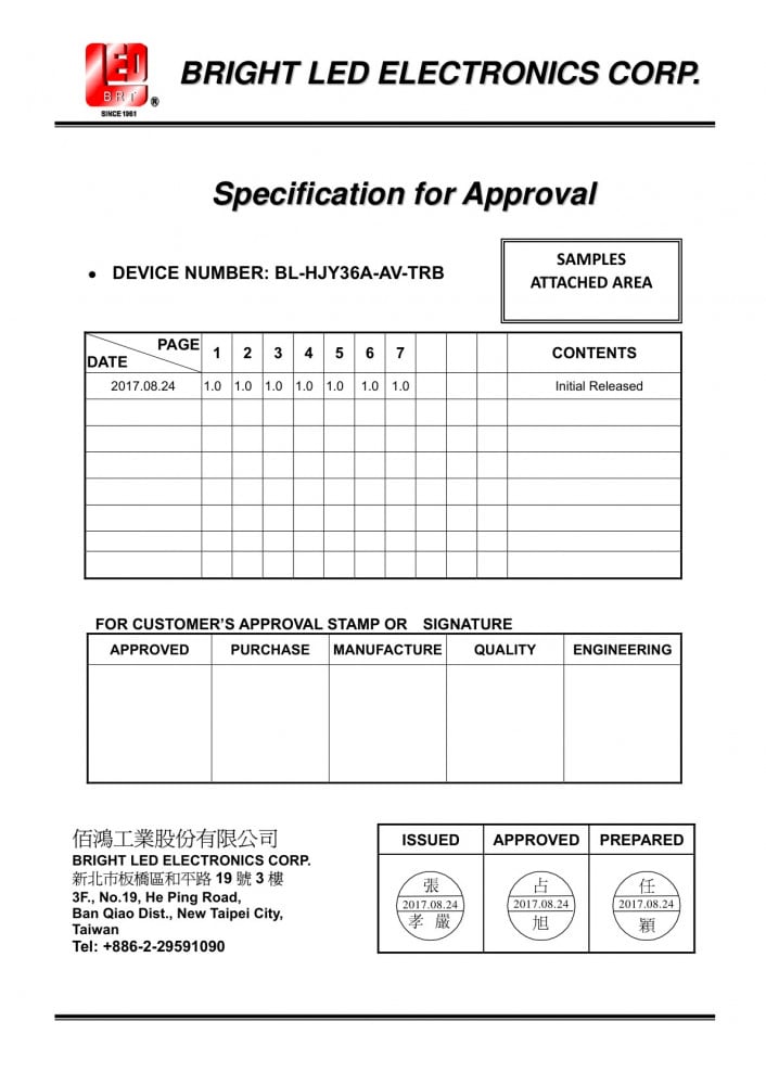 BL-HJY36A-AV-TRB datasheet page 1