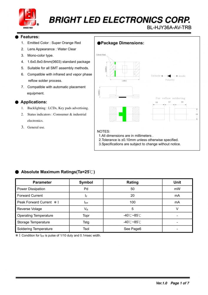 BL-HJY36A-AV-TRB datasheet page 2