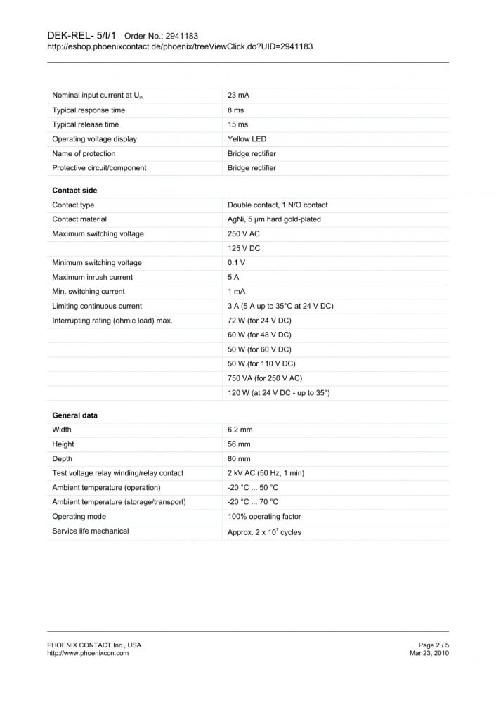 Phoenix Contact 2941183 document page 2