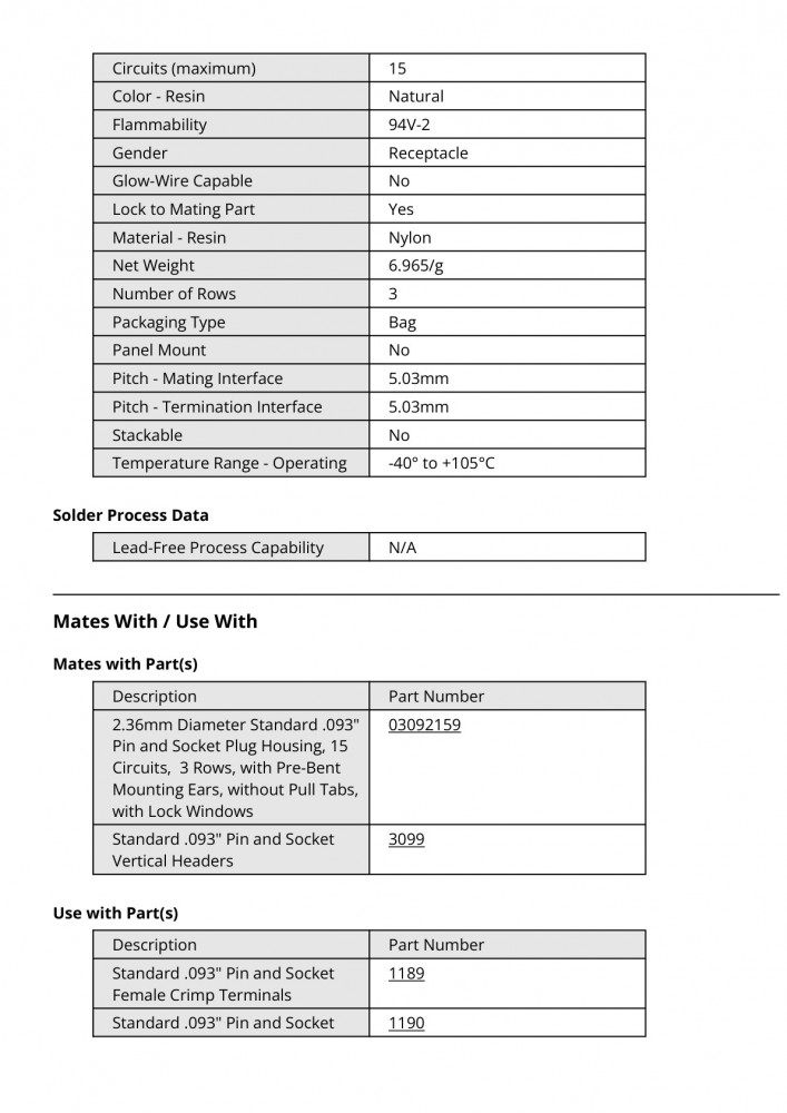 Molex .093 standard pin terminal document page 3