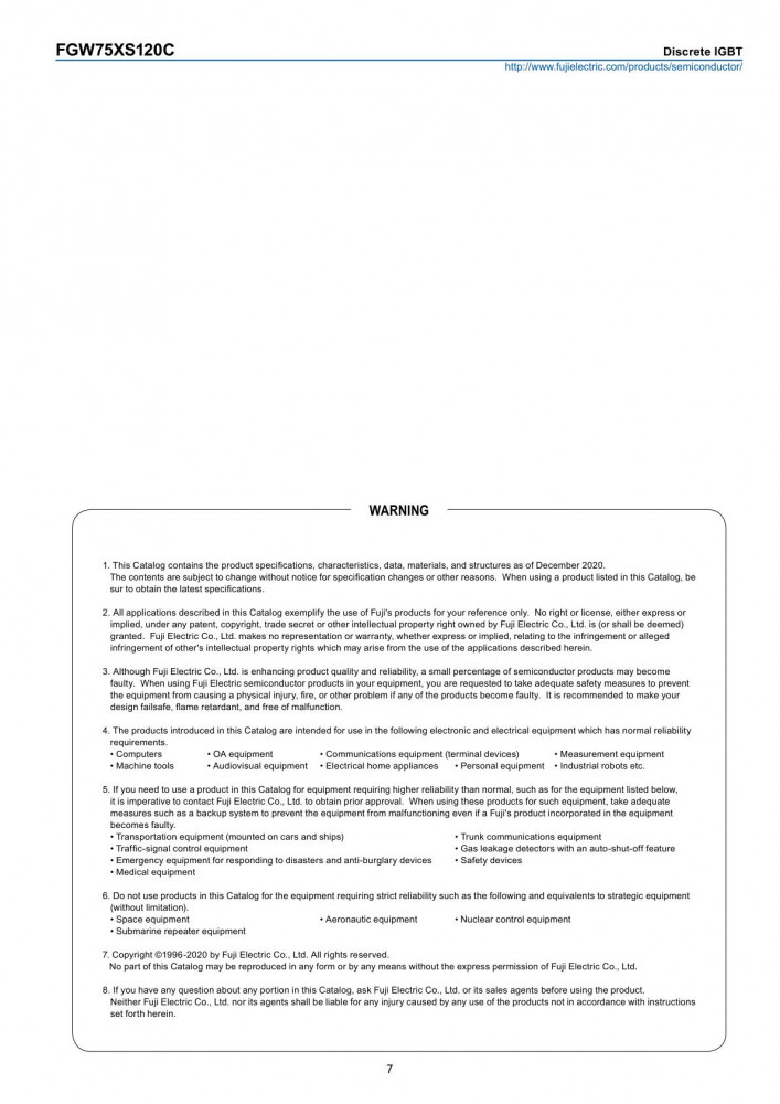 FGW75XS120C datasheet page 7