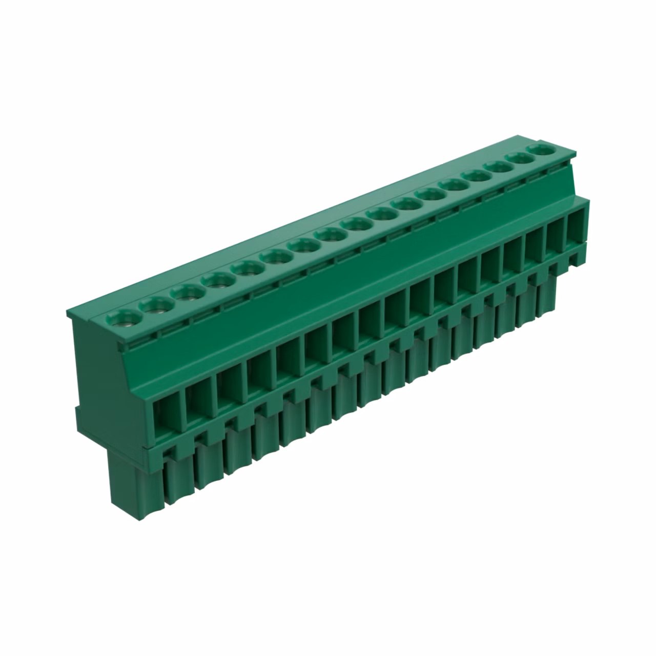 3.50mm Pitch Eurostyle Vertical Plug, Rear Wire Entry, Green Housing, 17  Circuits for sale