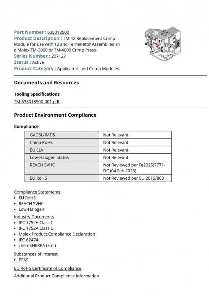 Tooling specification document page 1