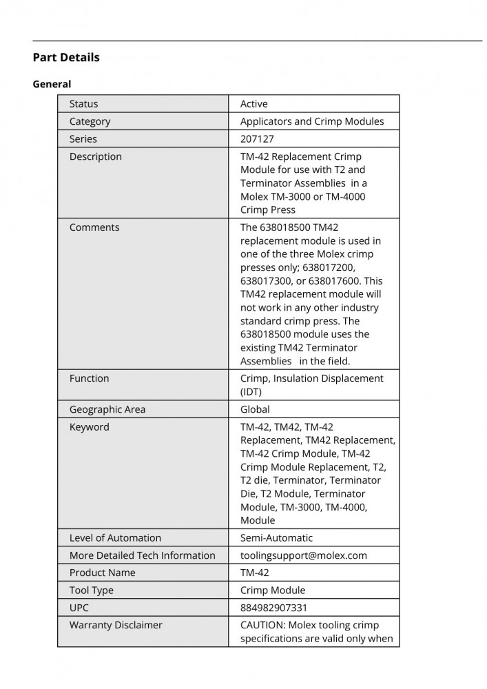Tooling specification document page 2