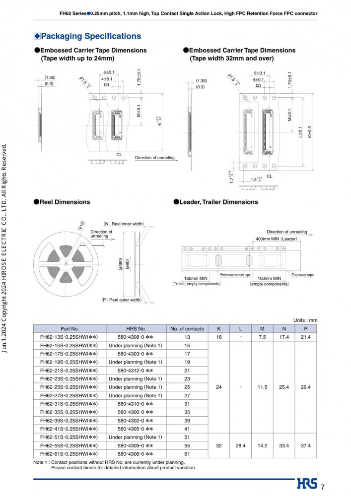 HRS FH62 series datasheet page 7