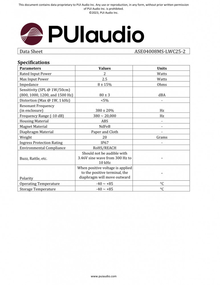 ASE04008MS-LWC25-2 datasheet page 1