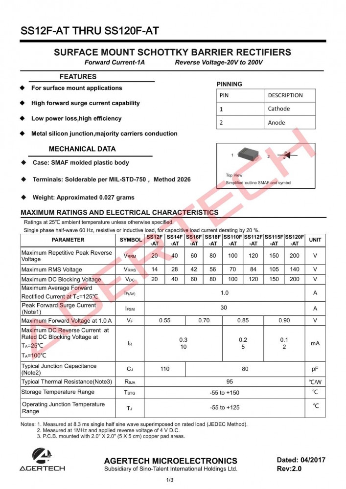 SS12F-AT datasheet page 1