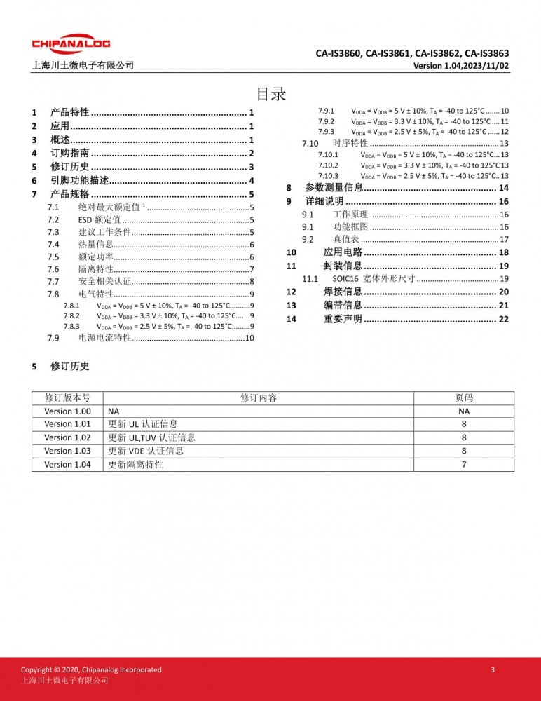 CA-IS3863LW datasheet page 3