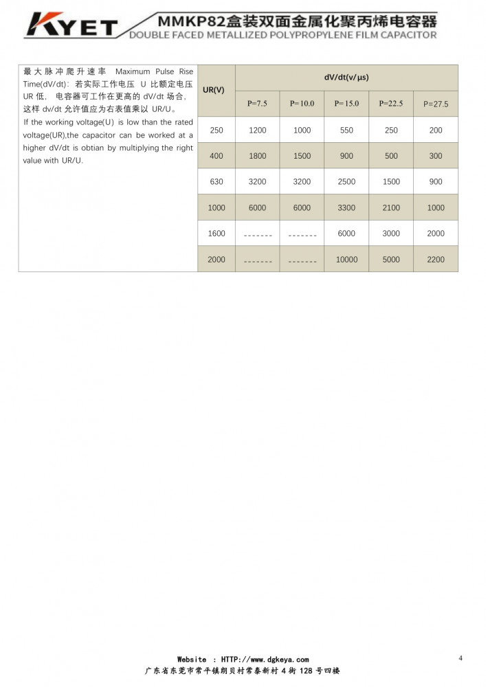 KYET MMKP82 specification page 4