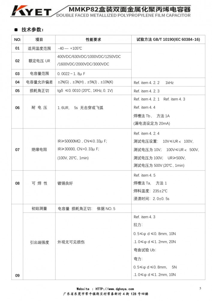 KYET MMKP82 specification page 5