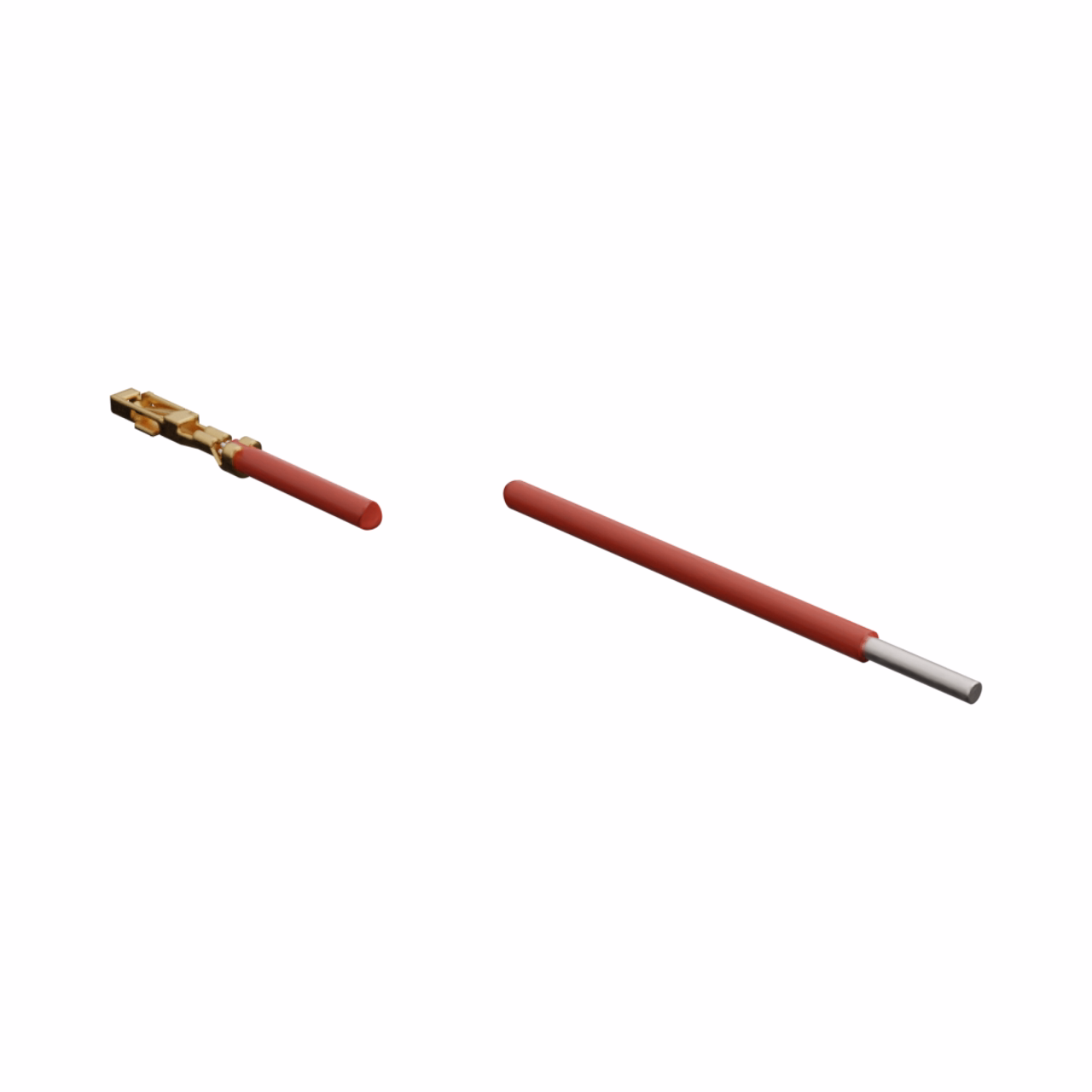 Pre-Crimped Lead iGrid-Female-to-Pigtail, Gold (Au) Plating, 75.00mm Length, 22 AWG, Red for sale