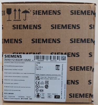SIEMENS 3VA5112-5GD41-0AA0 Molded Case Circuit Breaker for sale