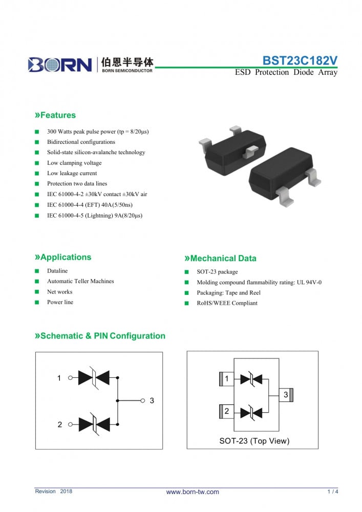 BST23C182V datasheet page 1