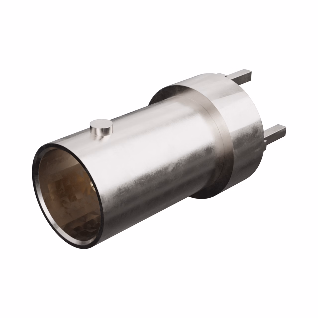BNC Jack, Straight, PCB Receptacle, Through Hole, Brass Body, Nickel (Ni) Plated, 3 Ghz, One Piece Per Bag, 75 Ohms for sale