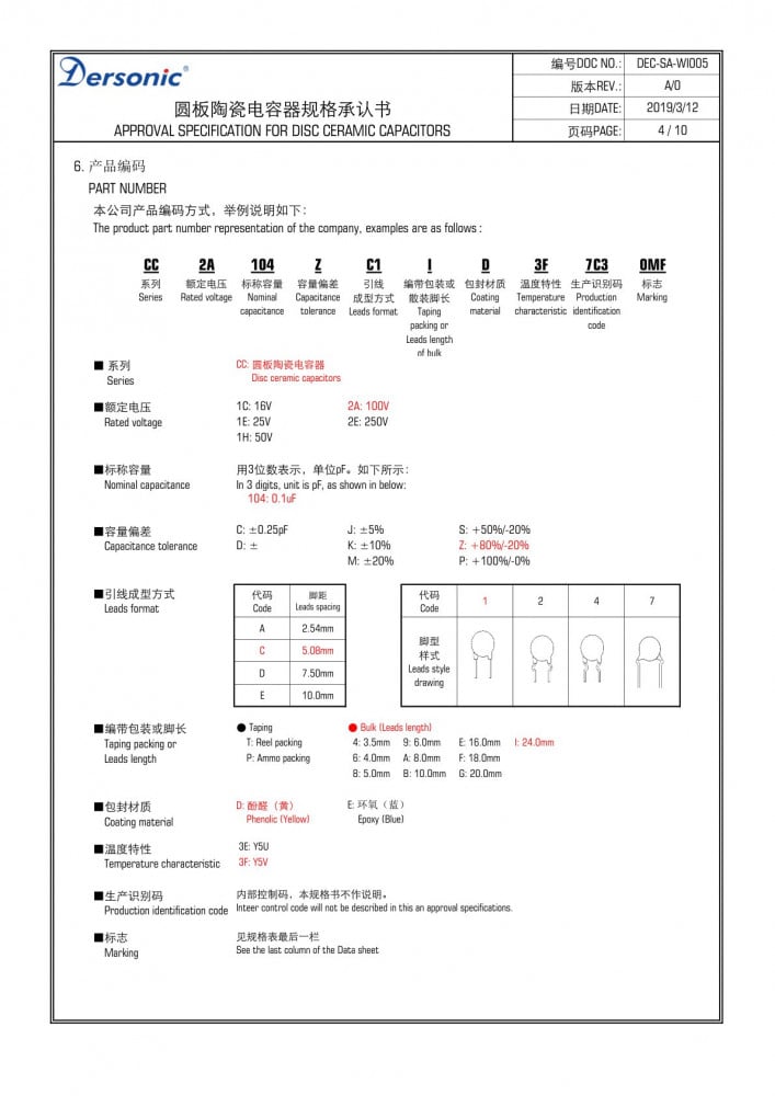 Dersonic approval specification page 6