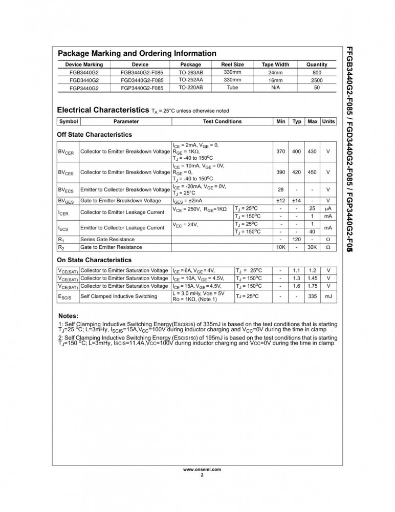 FGB3440G2-F085 datasheet page 3
