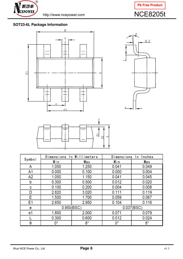 NCE8205t datasheet page 6