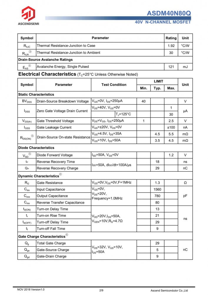 ASDM40N80Q-R datasheet page 2
