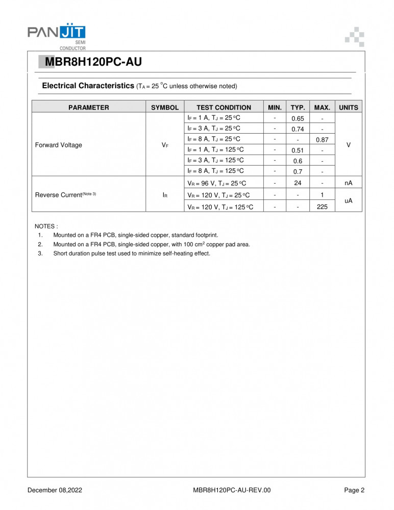 MBR8H120PC-AU datasheet page 2