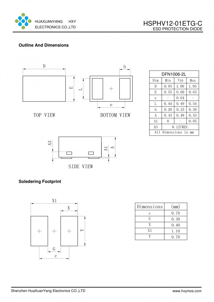 HSPHV12-01ETG-C product specification page 3