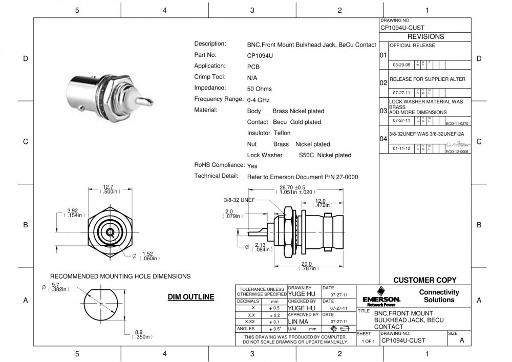 CP1094-U technical document preview