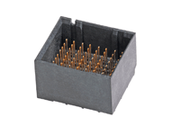 Impact 100 Ohm 3 Pair Vertical Orthogonal Header Right Guide, Left Endwall, 8 Columns, 72 Circuits, Pin Length 5.50mm, Plated Through Hole Dimension 0.39mm, Lead-Free