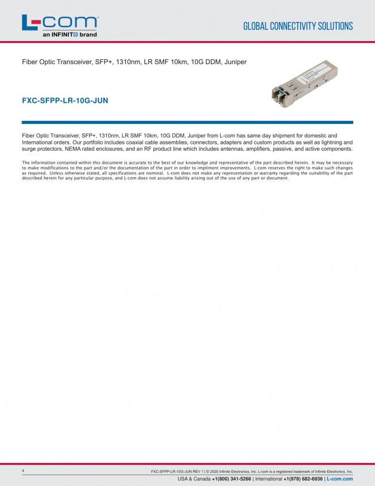 FXC-SFPP-LR-10G-JUN technical document page 4