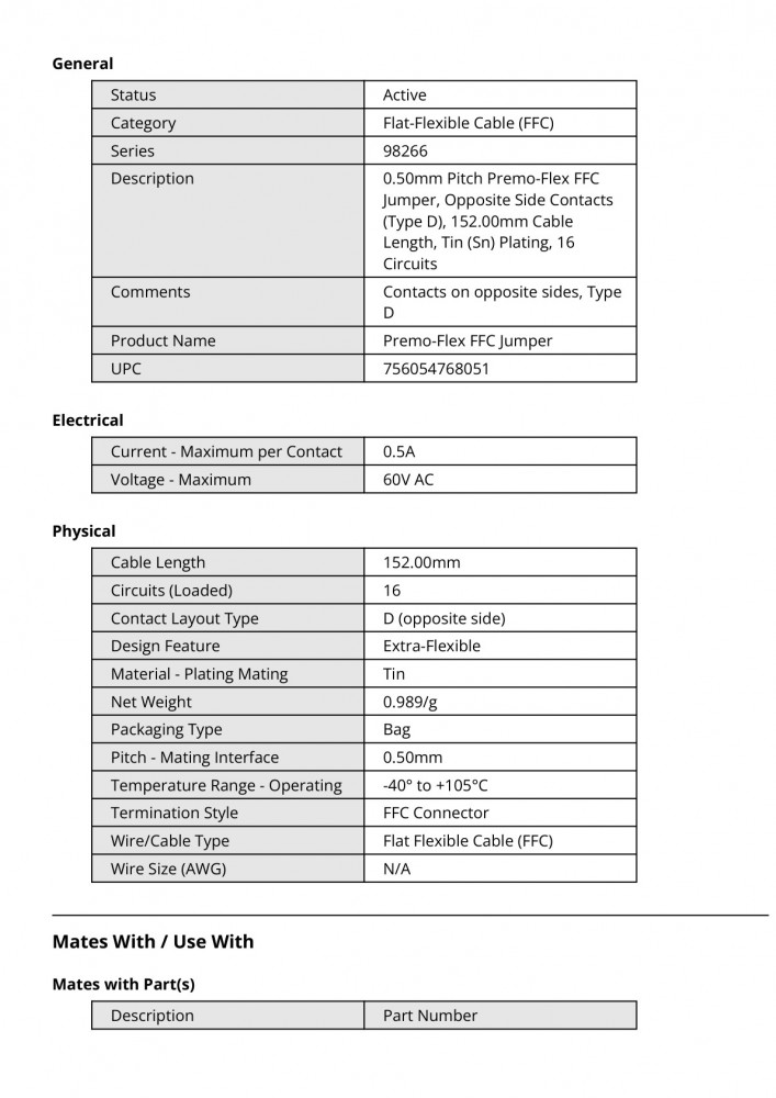Product document image 2 for MOLEX 982660172