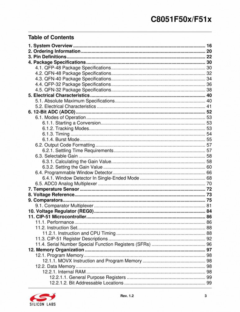 C8051F500-IQR datasheet page 3