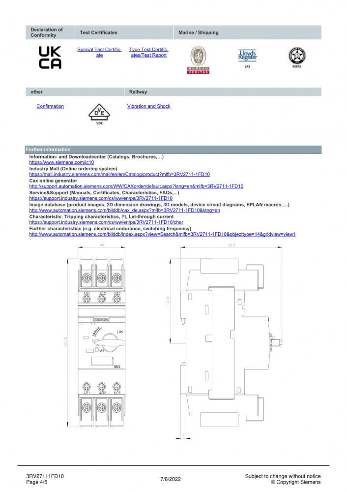3RV27111FD10 technical document page 4