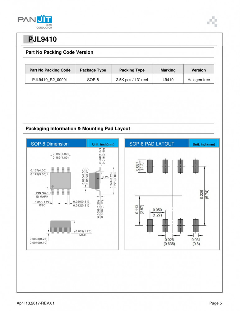 PJL9410 datasheet page 5