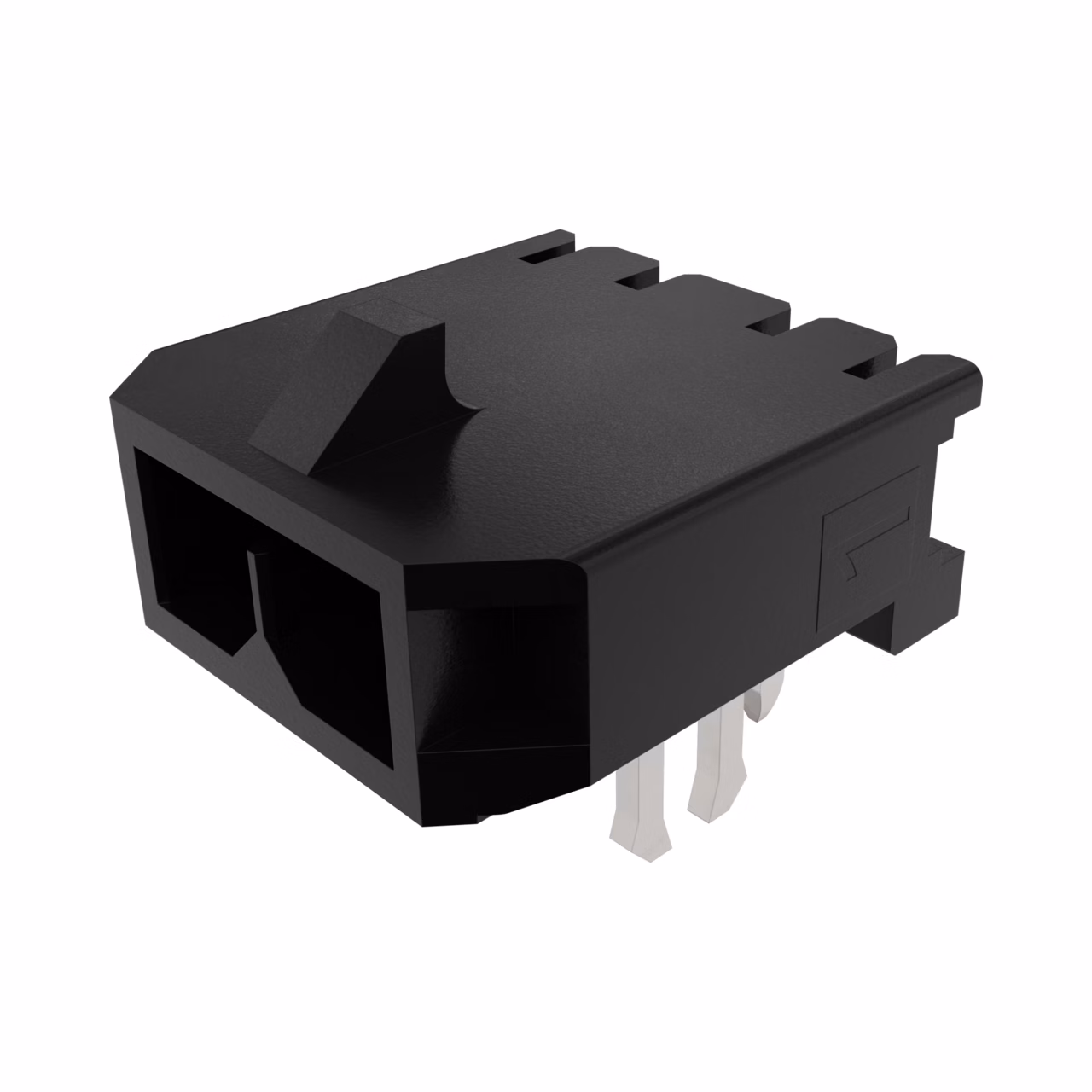 Micro-Fit+ Right-Angle Header, Through Hole, 3.00mm Pitch, Single Row, 2 Circuits, 1.52µm Matte Tin (Sn) Plating, Glow-Wire Capable, Press Clip, Black, 3.18mm PC Tail, Tray for sale