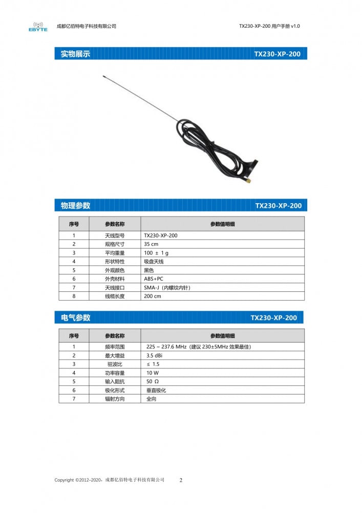 TX230-XP-200 document page 2