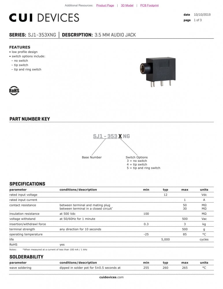 SJ1-3535NG-GR technical document page 1