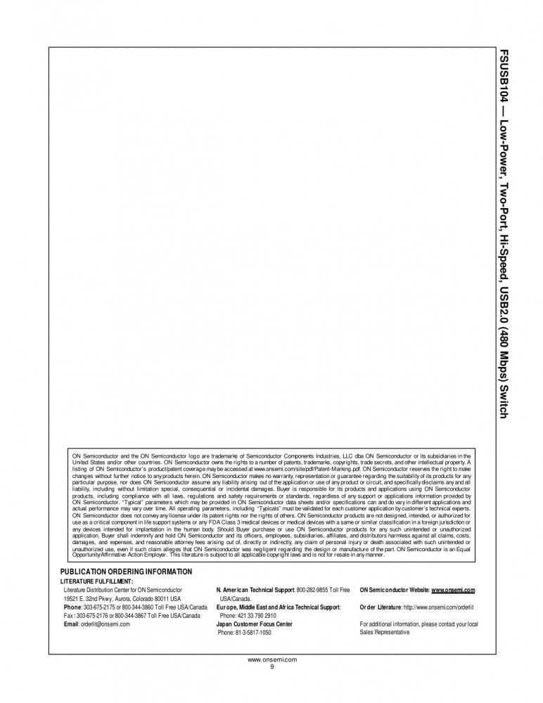 FSUSB104 datasheet page 10