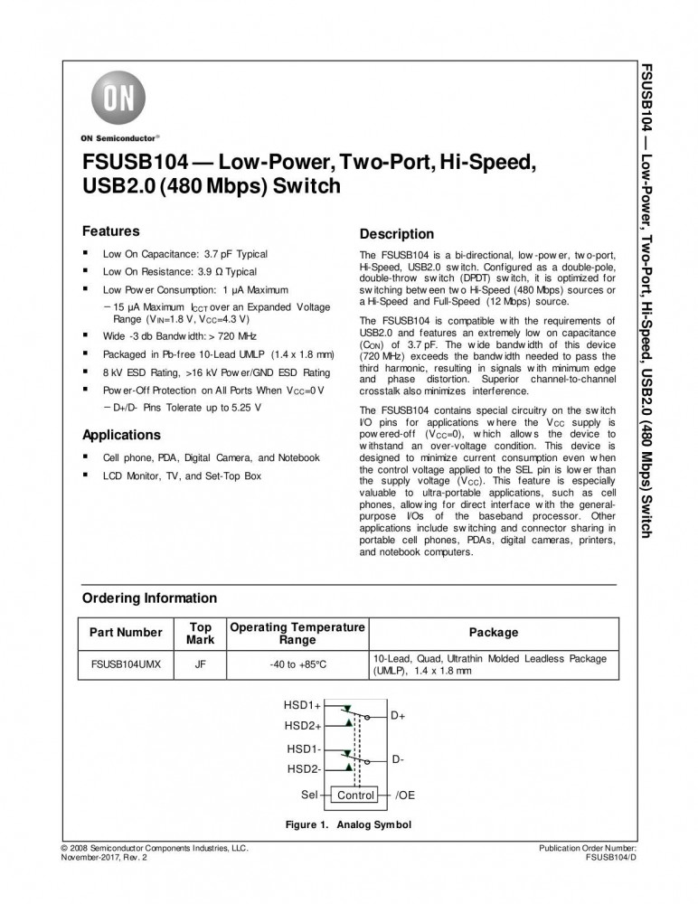 FSUSB104 datasheet page 2
