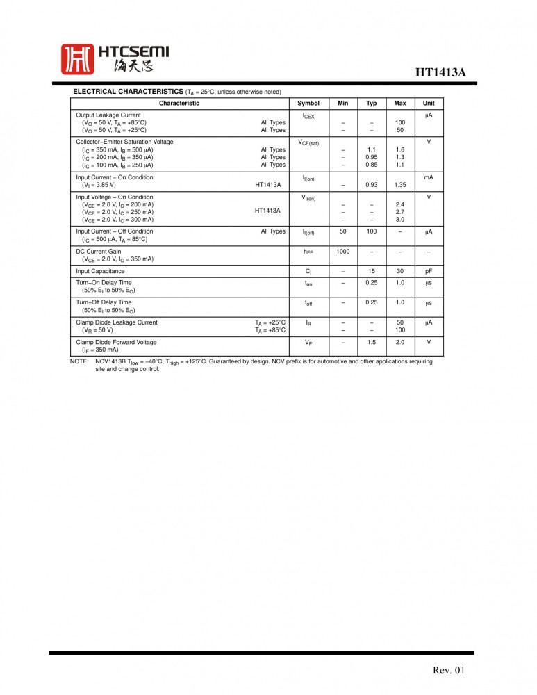 HT1413ARZ datasheet page 3