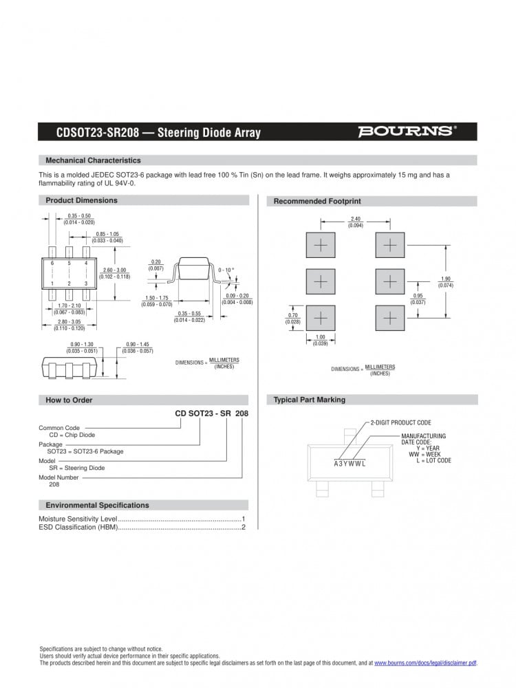 CDSOT23-SR208 datasheet page 2