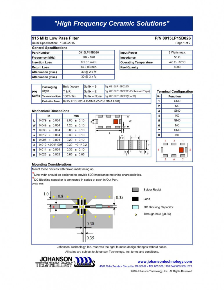0915LP15B026E datasheet page 1