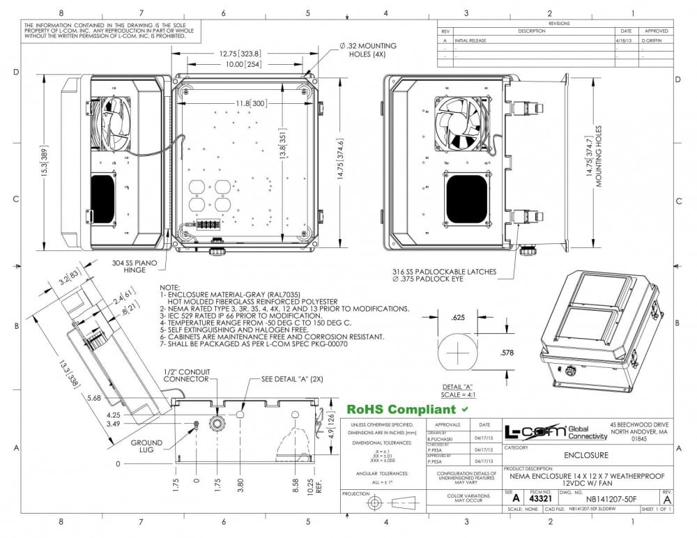 L-com NB141207-50F technical document page