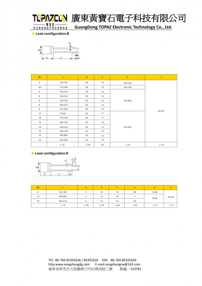 TOPAZ RE Series datasheet page 8