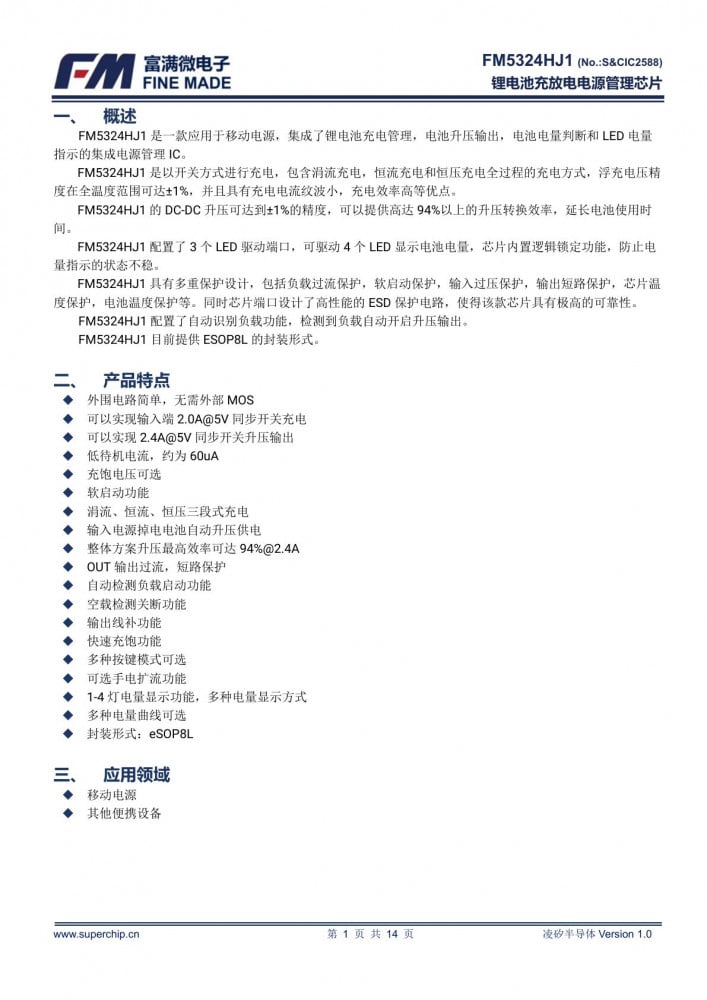 FM5324HJ1 datasheet page 1
