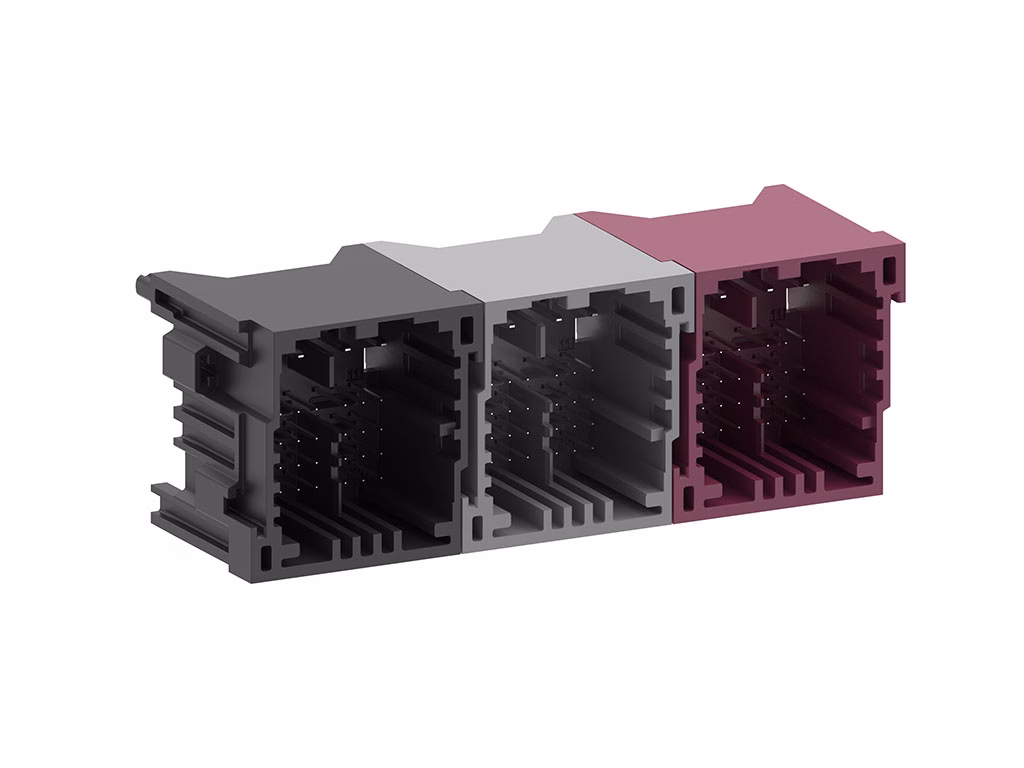 stAK50h 3 Bay Vertical Hybrid Header, 96 Circuits, Bay 1: 32 Circuits/Key 1/Black; Bay 2: 32 Circuits/Key 3/Dark Gray; Bay 3: 32 Circuits/Key 4/Purple; Tray for sale
