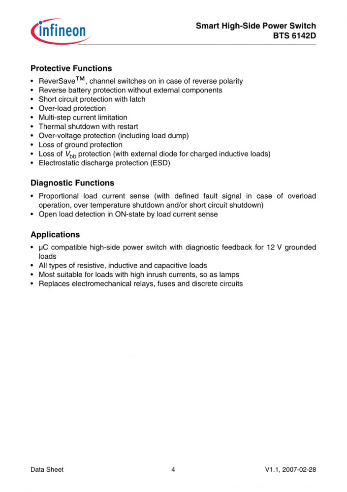 BTS6142D datasheet page 4