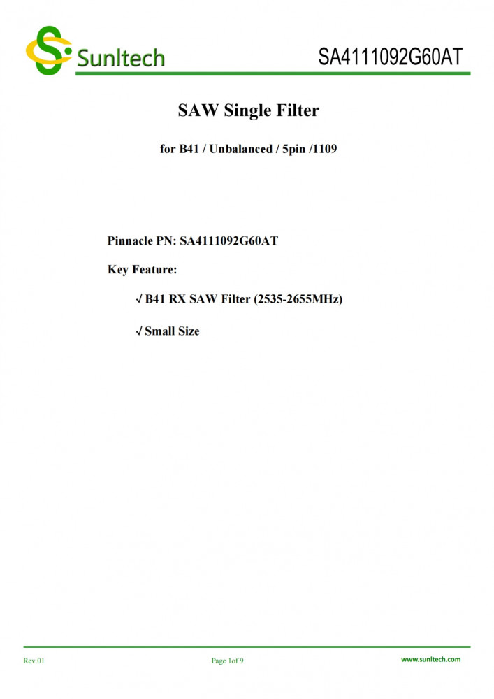 SA4111092G60AT datasheet page 1