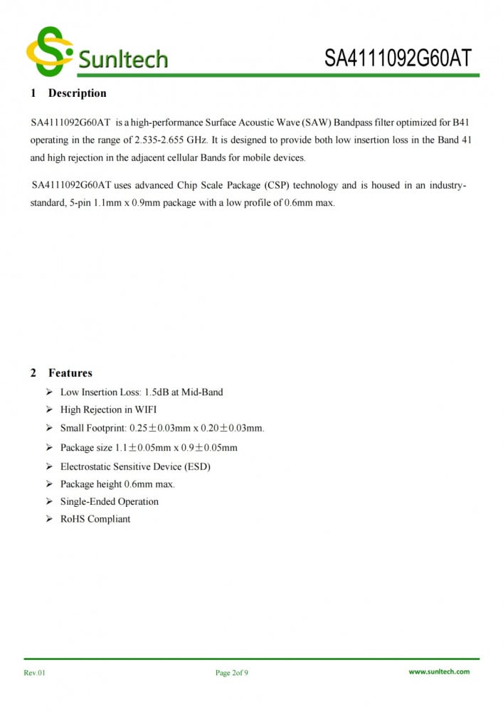 SA4111092G60AT datasheet page 2