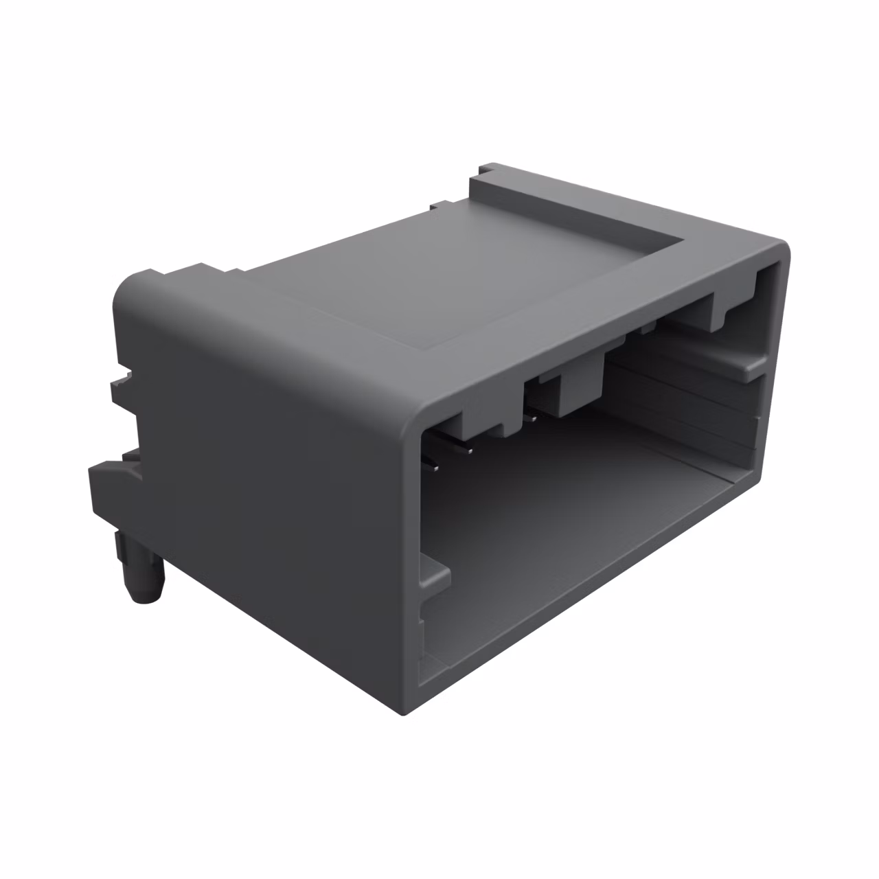Mini50 Unsealed Right-Angle Header, UL 94 HB, Dual Row, 12 Circuit, Polarization Option B, 2.80mm Pin Length, Gray, Tape and Reel for sale