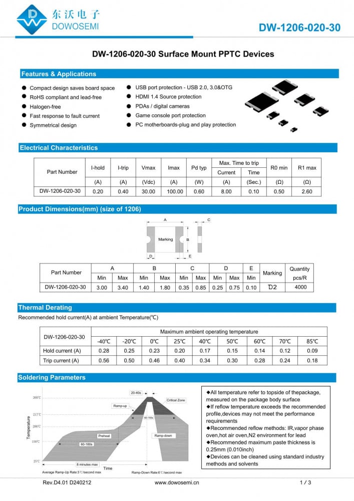 DW-1206-020-30 datasheet page 1