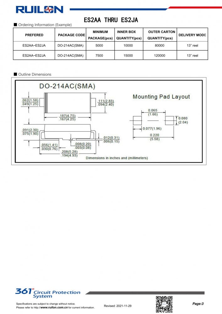 ES2JA datasheet page 3