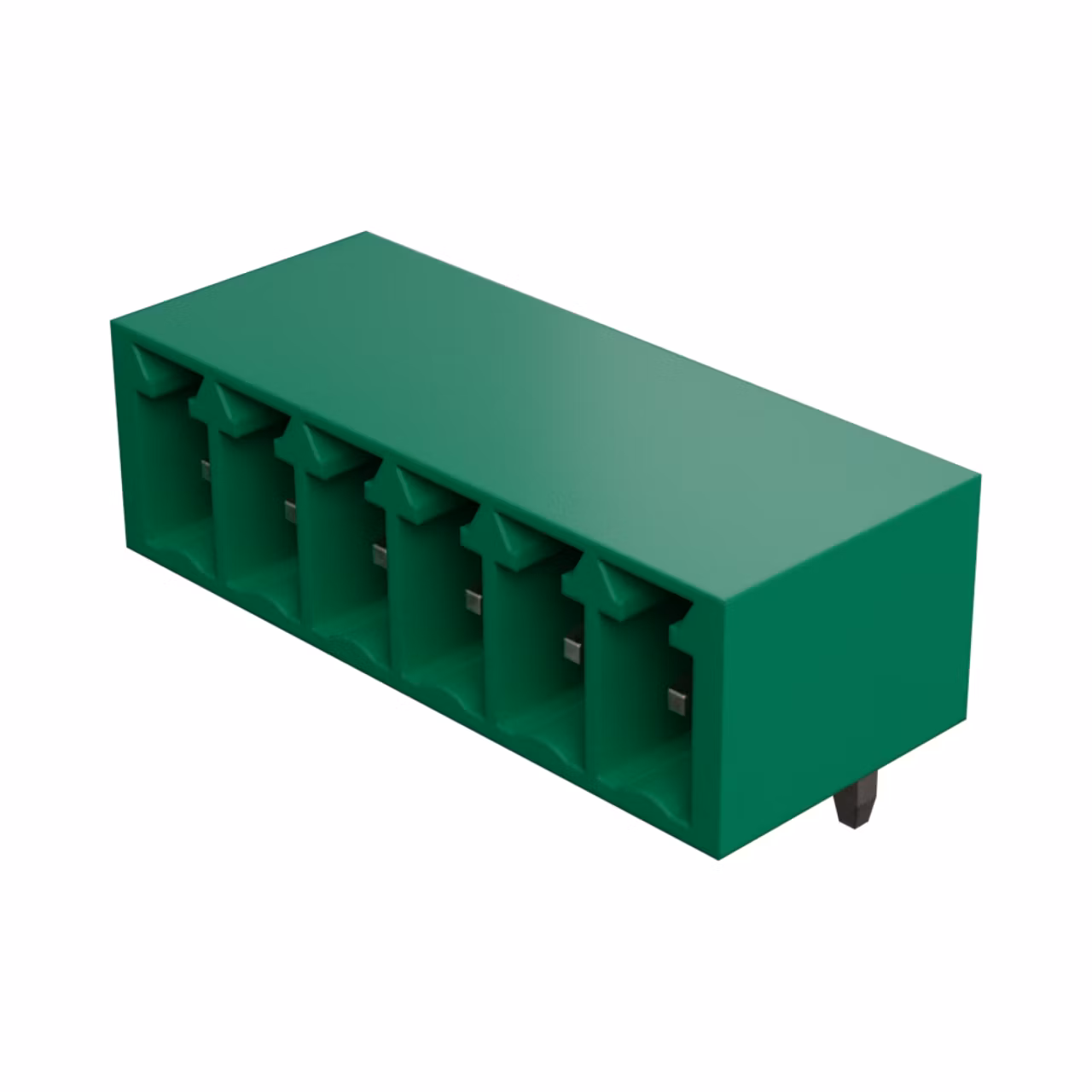 3.50mm Pitch Eurostyle Right-Angle PCB Header, Green Housing, 6 Circuits for sale